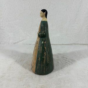 Vintage | Accents | Vintage Folk Art Hand Carved Wood Female Figure ...